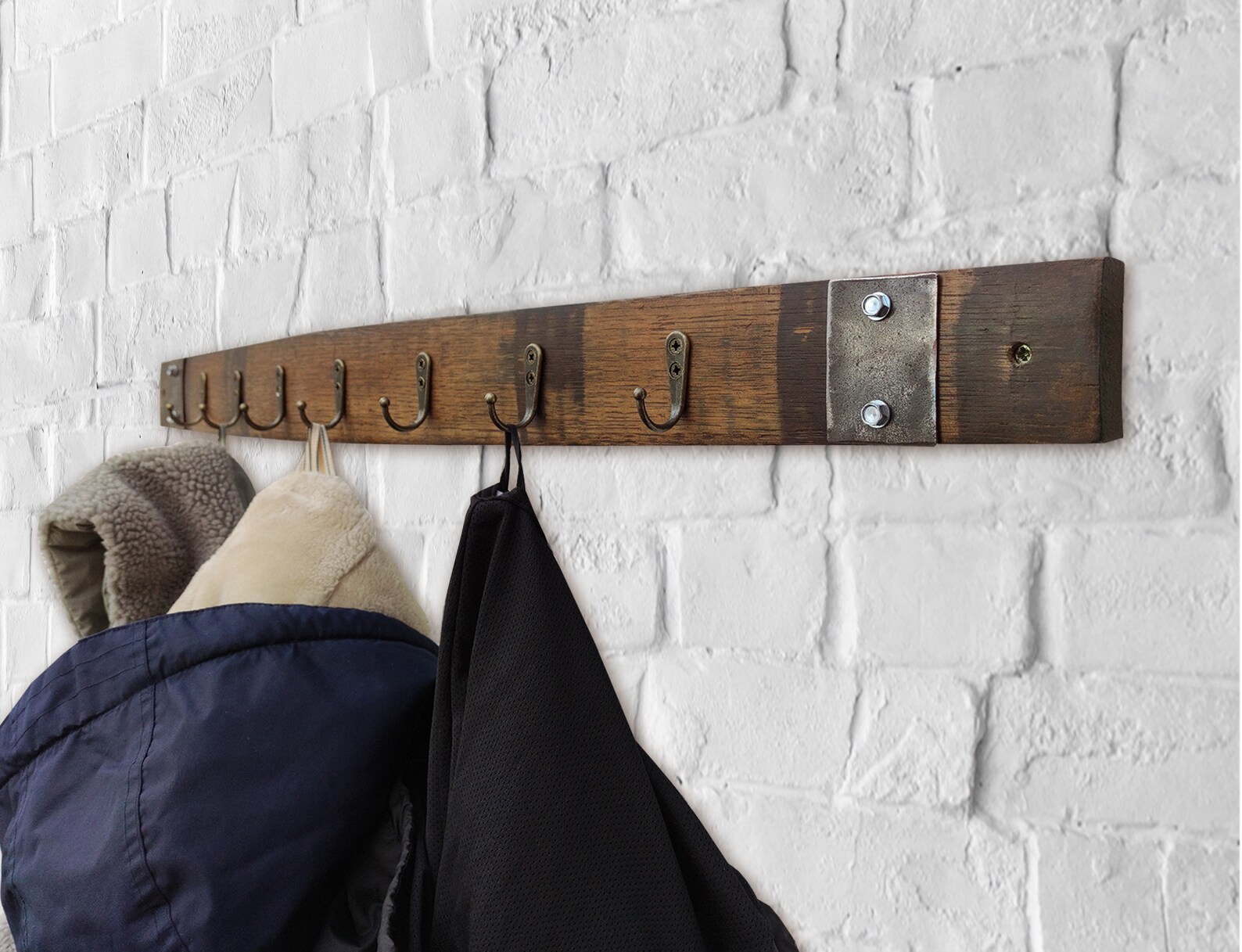 Wall Mounted Oak Coat Rack and Hanger Unique and Handmade - Etsy UK