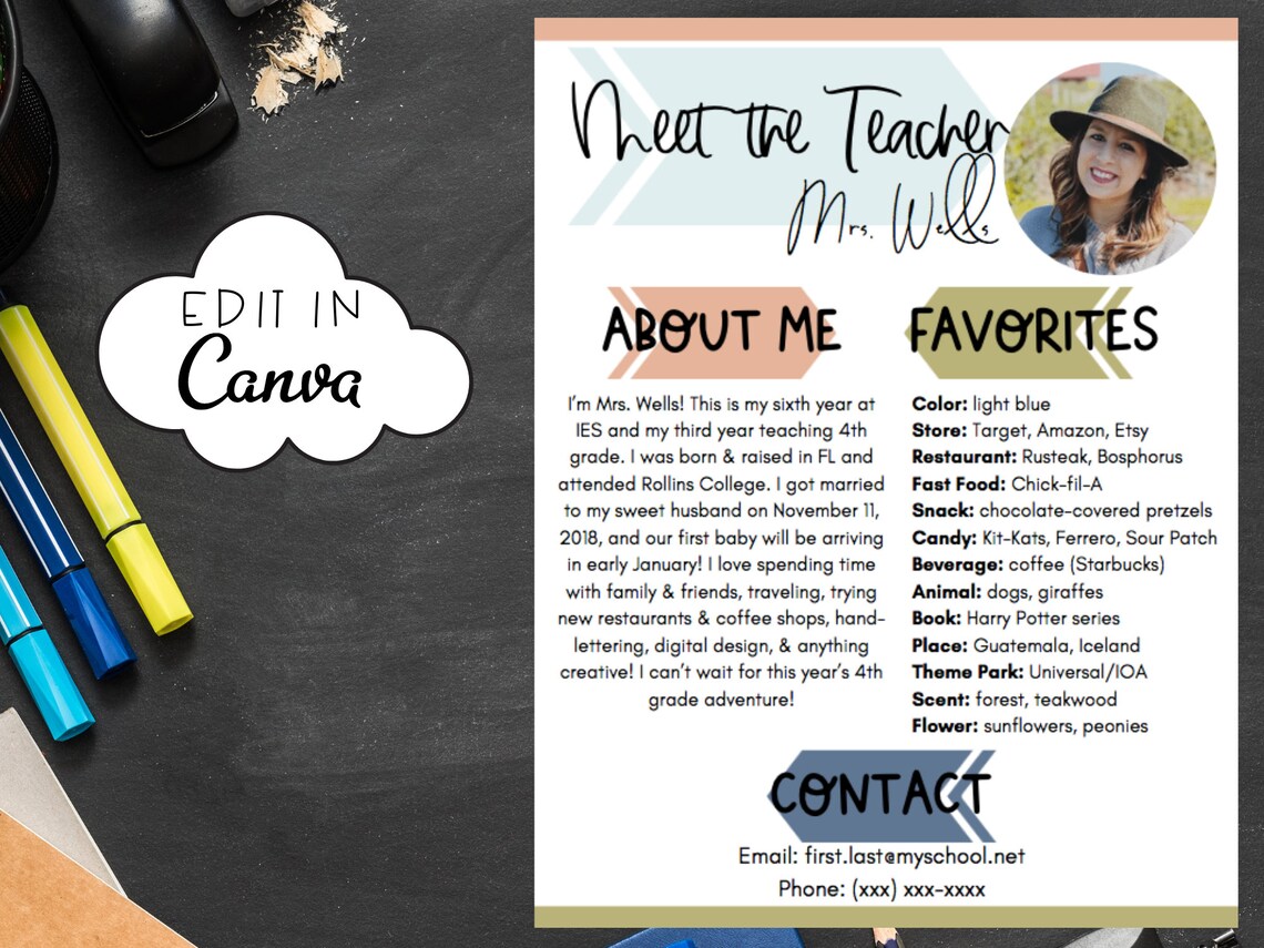 EDITABLE Meet the Teacher, Fun Meet the Teacher Template, Teacher ...
