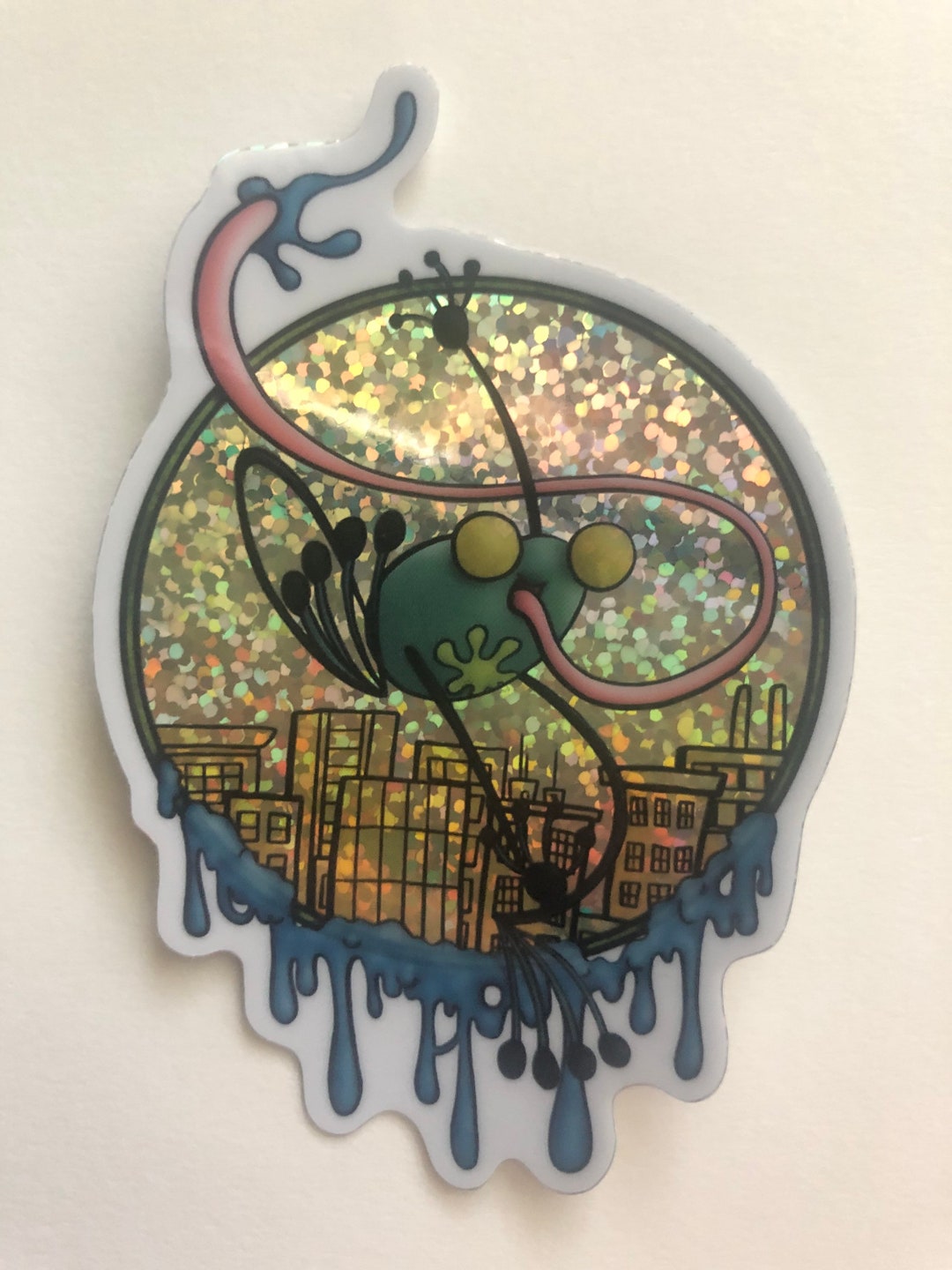 The Inscrutable Gunk Glitter Holographic City Sticker - Etsy