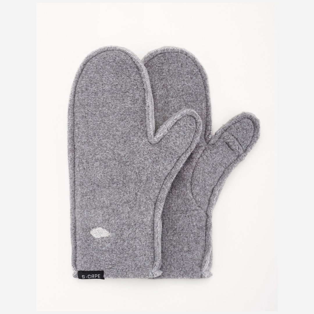 Mens Mittens With Removable Thumbs, Light Gray Mittens for Outdoor ...