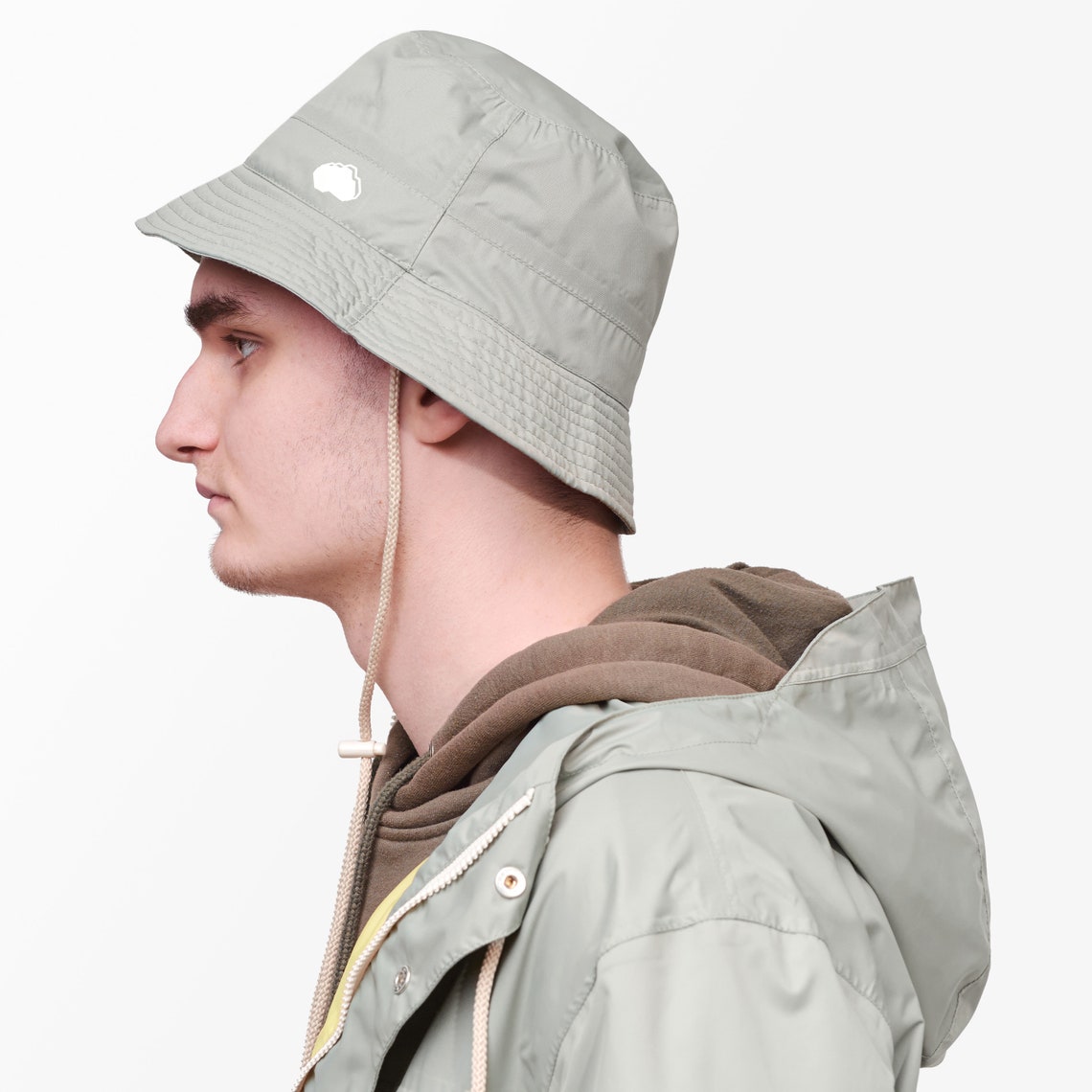 Gray Bucket Rain Hat With a Chin Strap, Waterproof Bucket Hat - Etsy