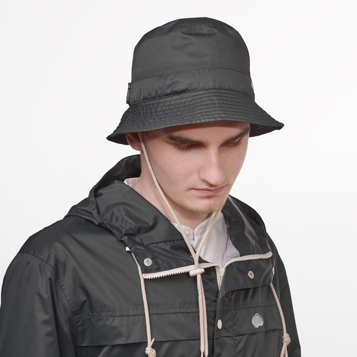Waterproof Bucket Hat Dark Gray, Handmade Lightweight Membrane Hat ...