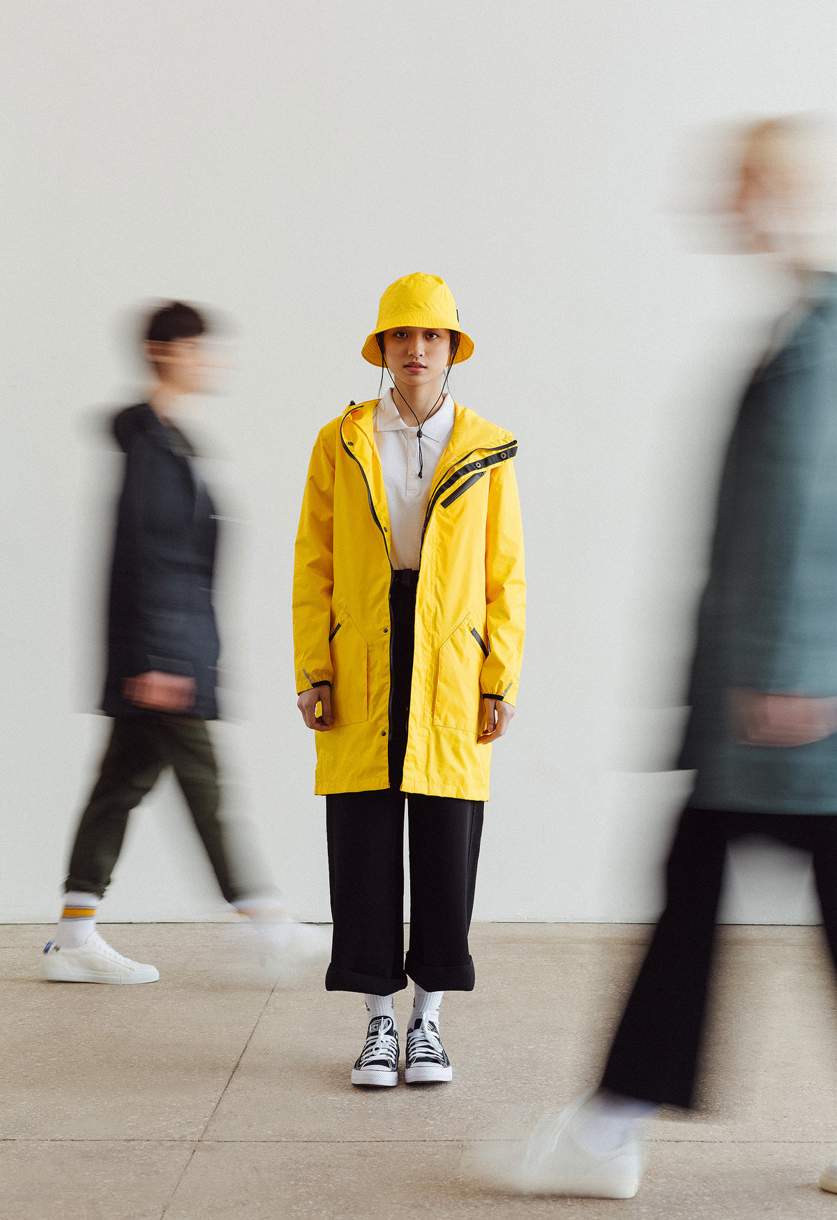 Yellow Membrane Raincoat, Handmade Lightweight Packable Waterproof Rain ...