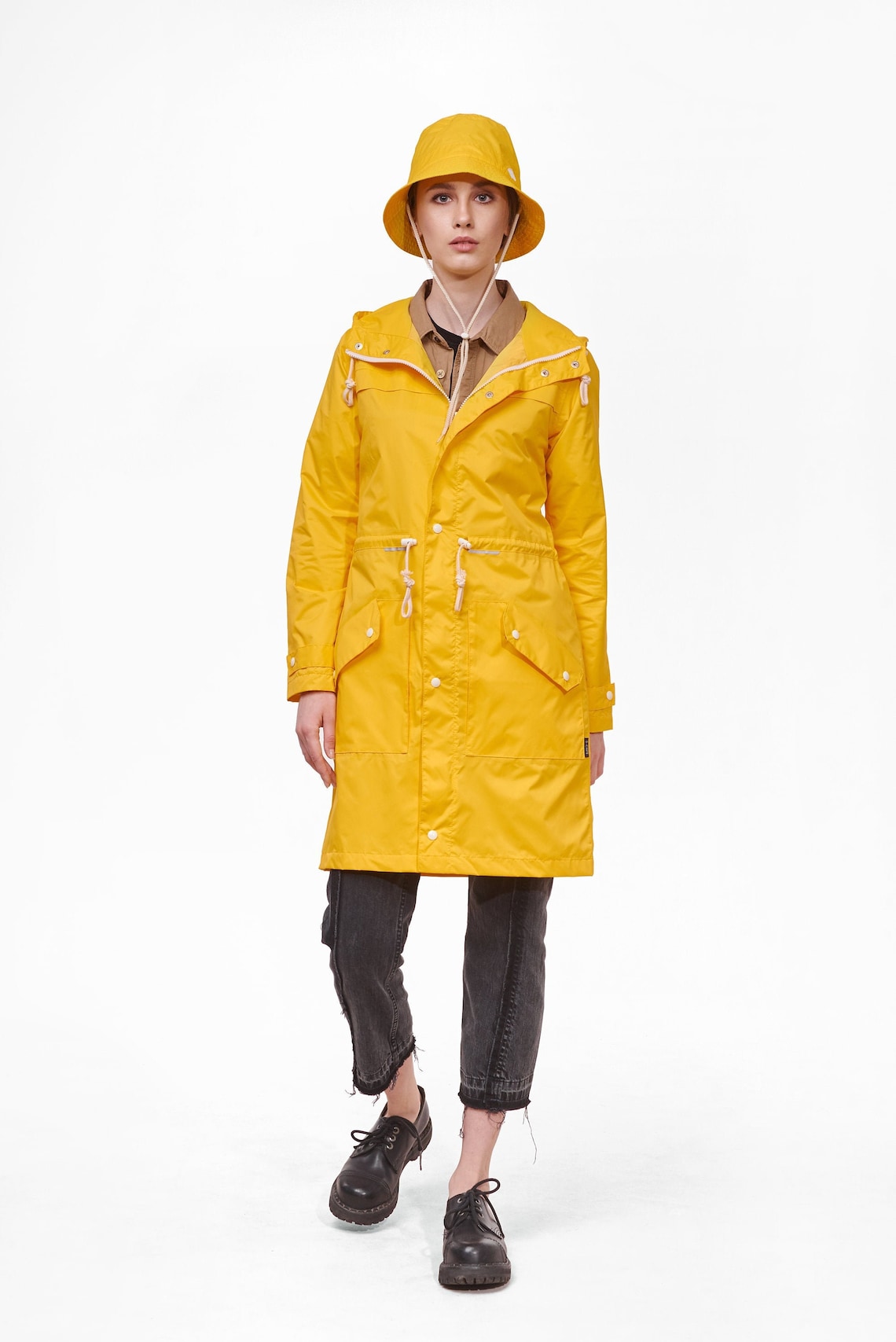 Yellow Raincoat Women Yellow Rain Jacket Waterproof Raincoat | Etsy