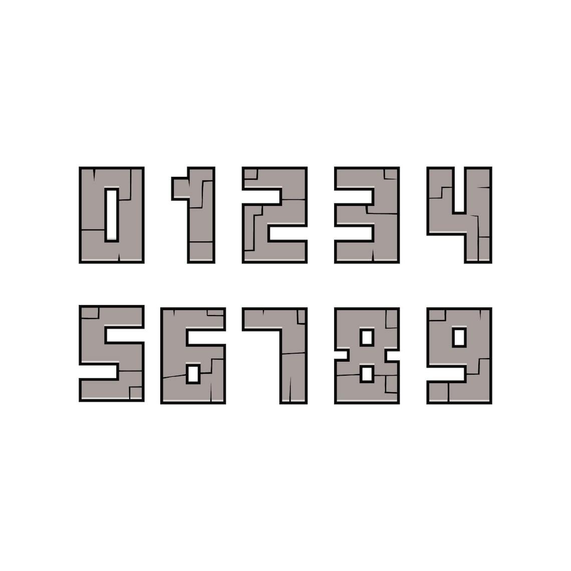 Minecraft Numbers 0-9 Birthday Party Printable Svg Png Ai | Etsy