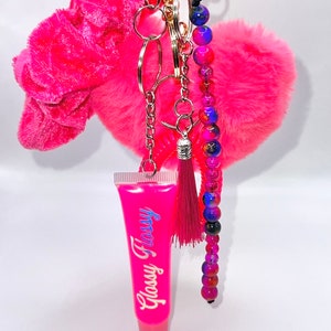 Pink Lip Gloss Keychain - Etsy