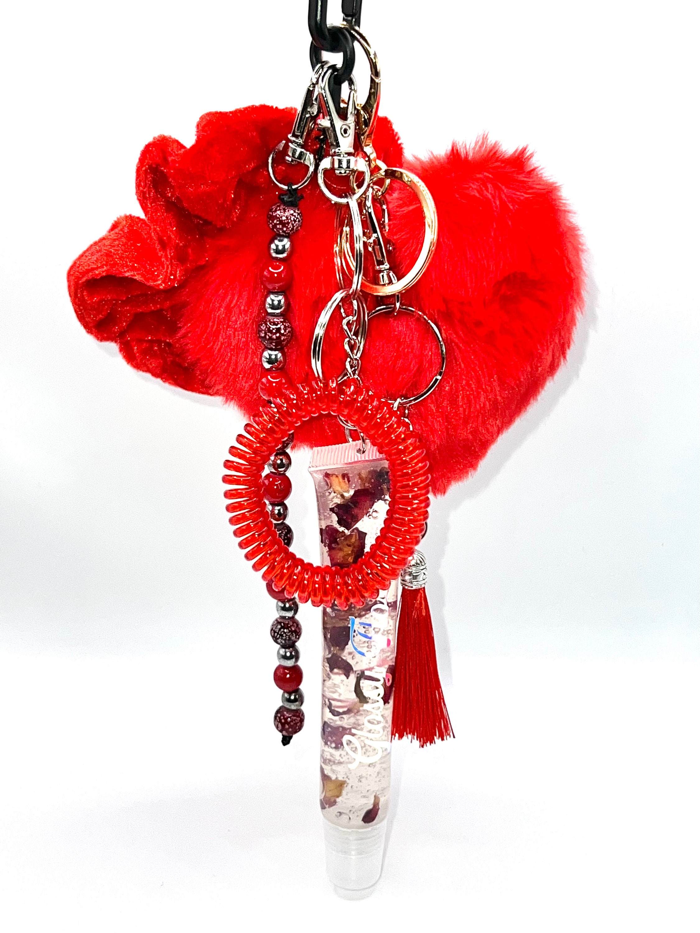 Red Lip Gloss Keychain Bundle Etsy
