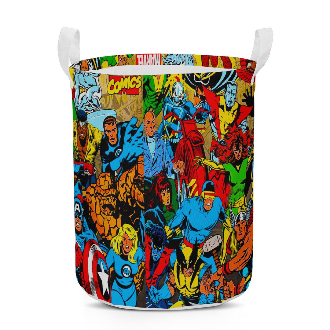 Comic Laundry Hamper – – Collapsible Superhero Basket for Kids, Dorms ...