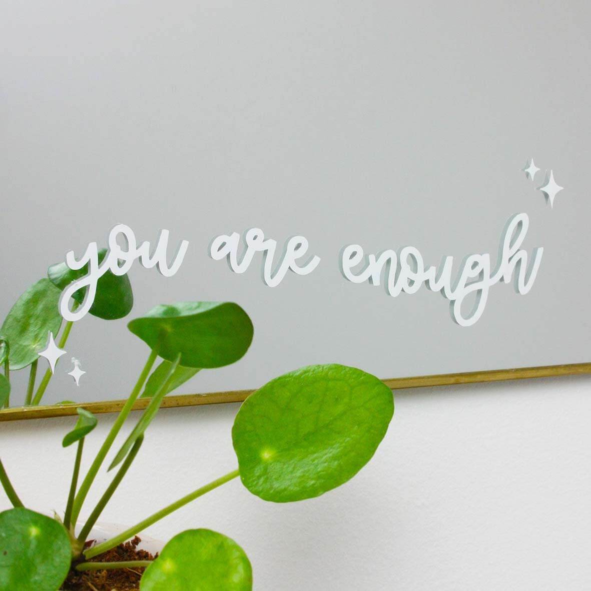 Wall Décor Cursive You Are Enough Vinyl Decal You Are Enough Bathroom ...