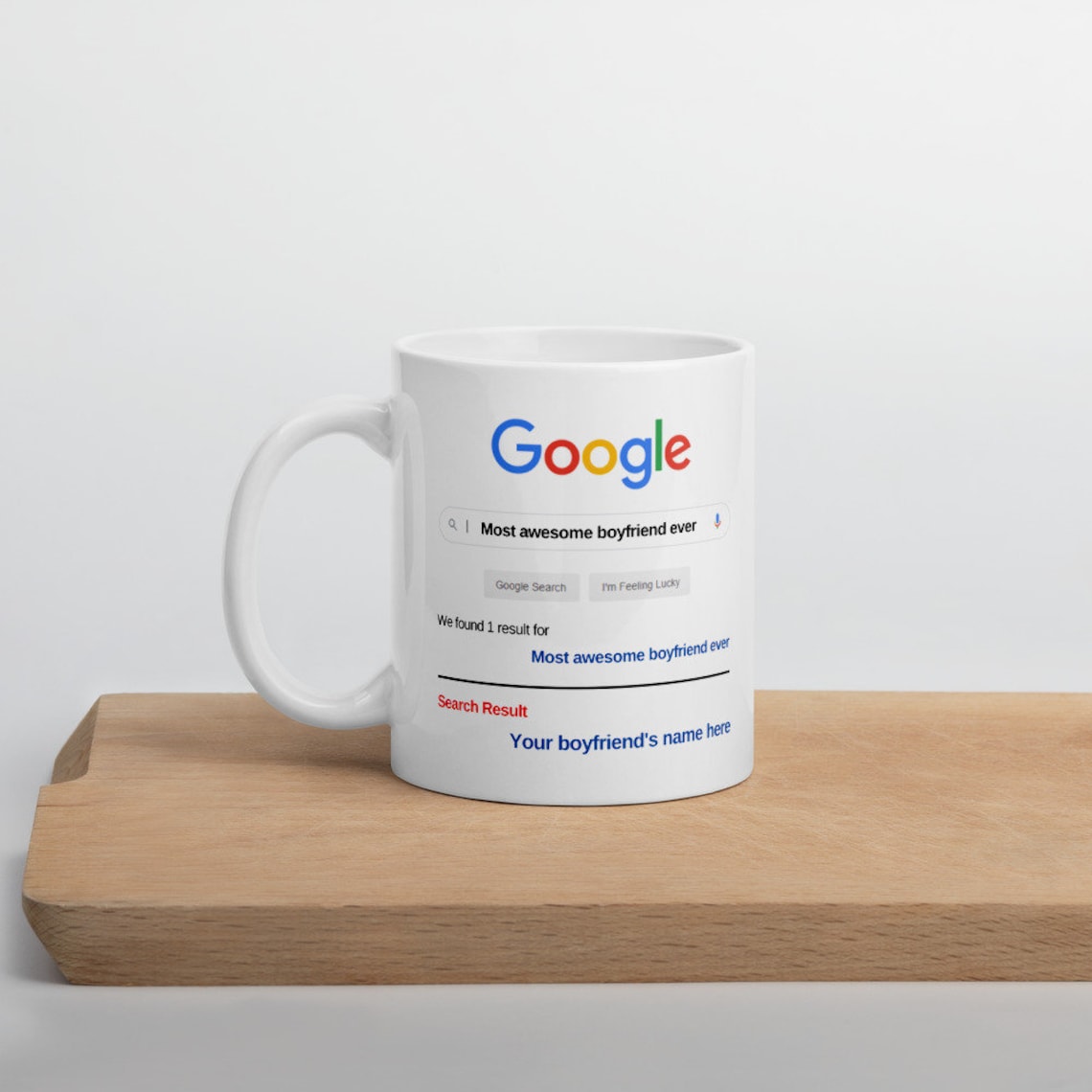 Google Search Mug PERSONALISED Mug Most Awesome Boyfriend - Etsy Australia