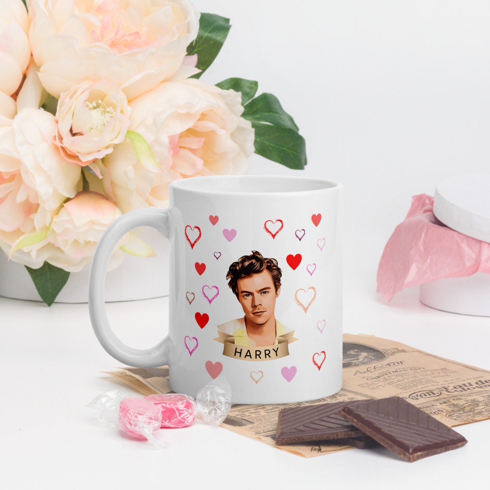 Tazza Harry-styles - ispirata a Harry-styles - cuori rossi e rosa ...