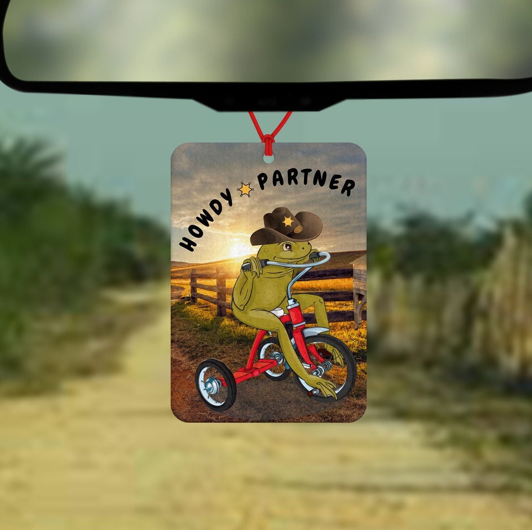 Howdy Partner Frog on Tricycle Air Freshener Car Air Freshener Car ...