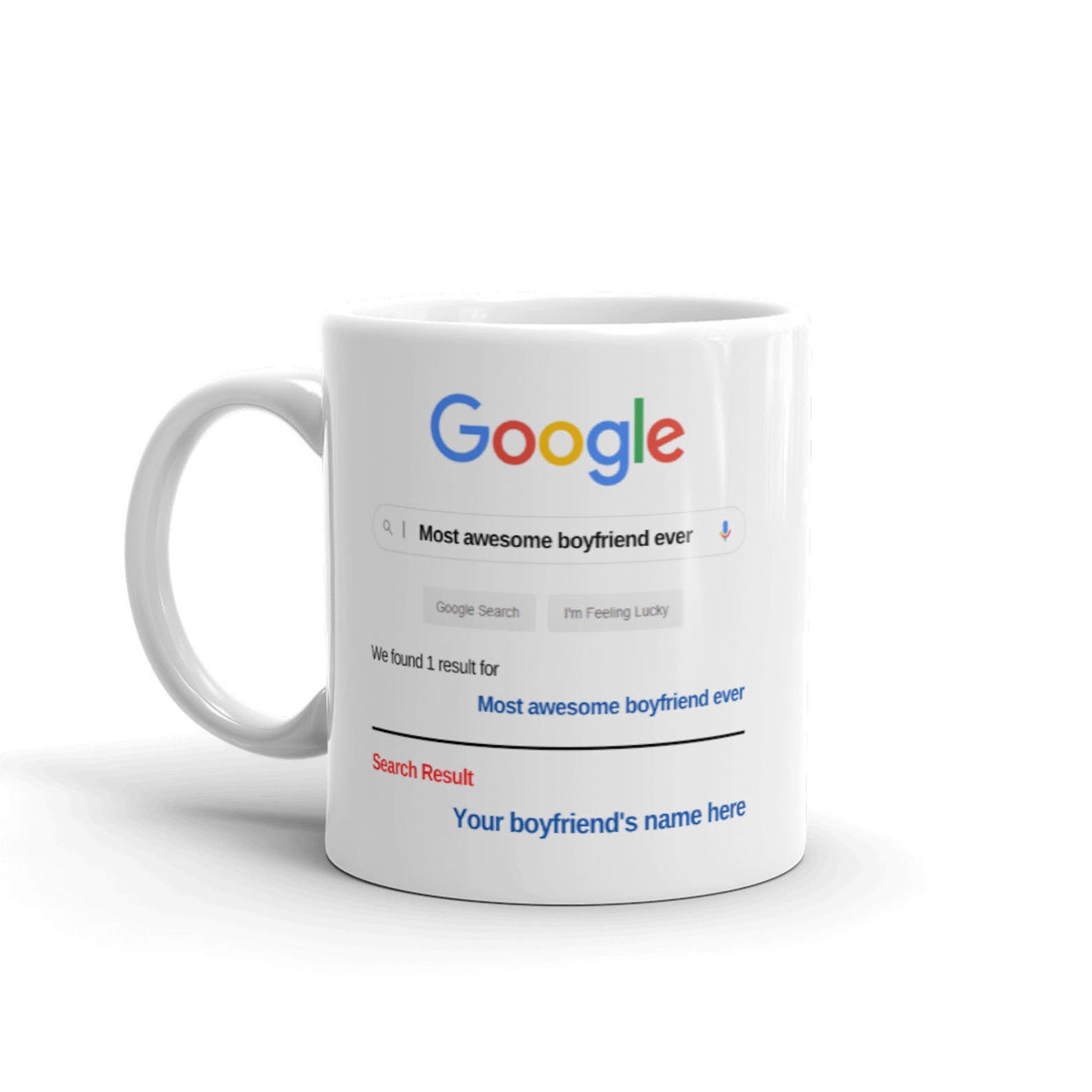 Google Search Mug PERSONALISED Mug Most Awesome Boyfriend - Etsy Australia