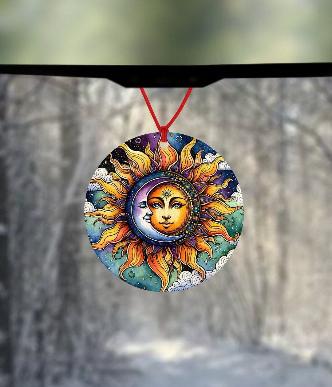 Sun and Moon Car Air Freshener Car Accessory Symbolism Gift Sun Warmth ...