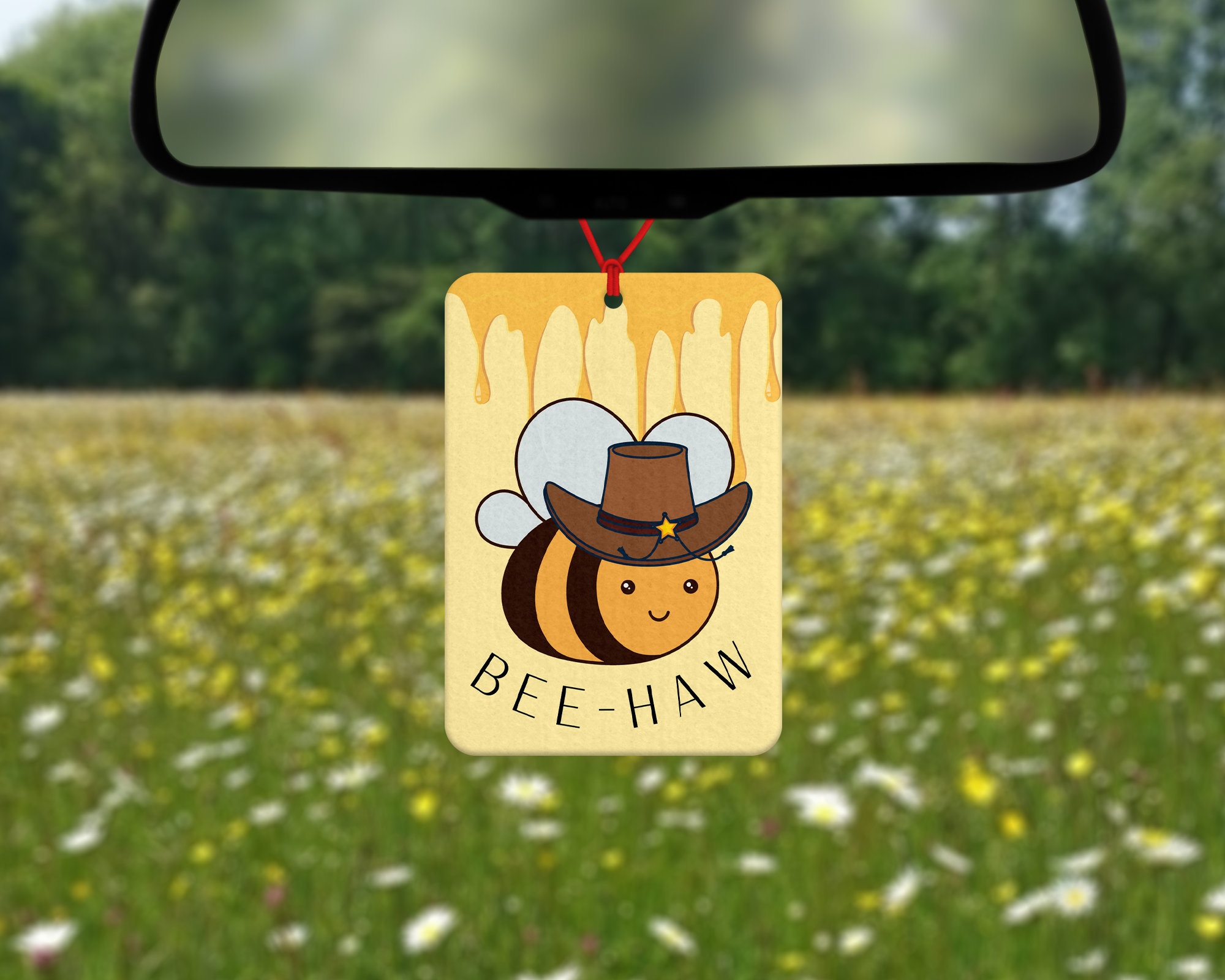 Bee-haw Car Air Freshener - Bumble Bee - Cowboy Hat - Cowboy Honey Bee ...