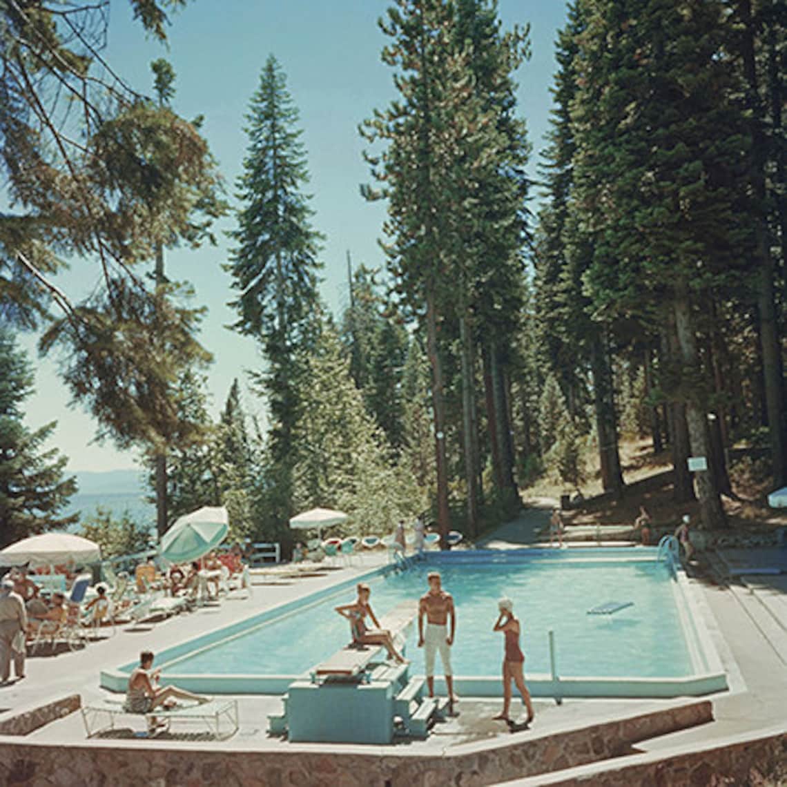 Lake Tahoe Art Poster slim aarons Vintage Print photography | Etsy