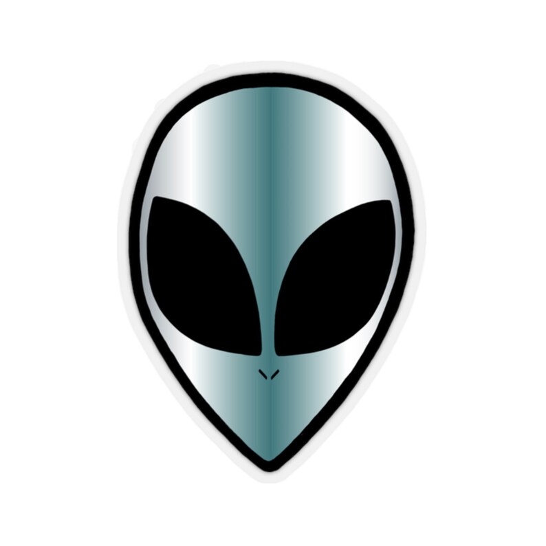 Metallic Alien Head Sticker - Etsy