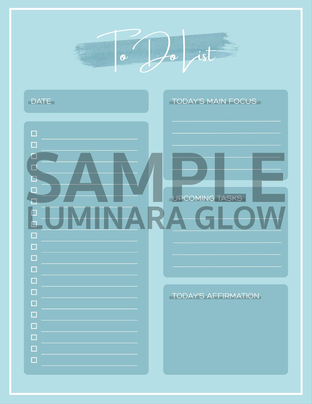 Blue Minimalist to Do List Printable | Digital Day Planner ...