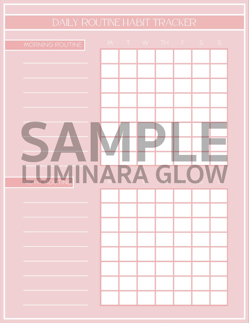 Pink Daily Habit Tracker Printable | Weekly Routine Checklist ...