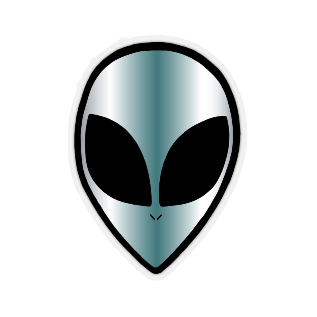 Metallic Alien Head Sticker - Etsy