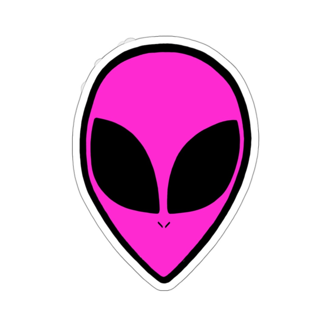Hot Pink Alien Head Sticker - Etsy