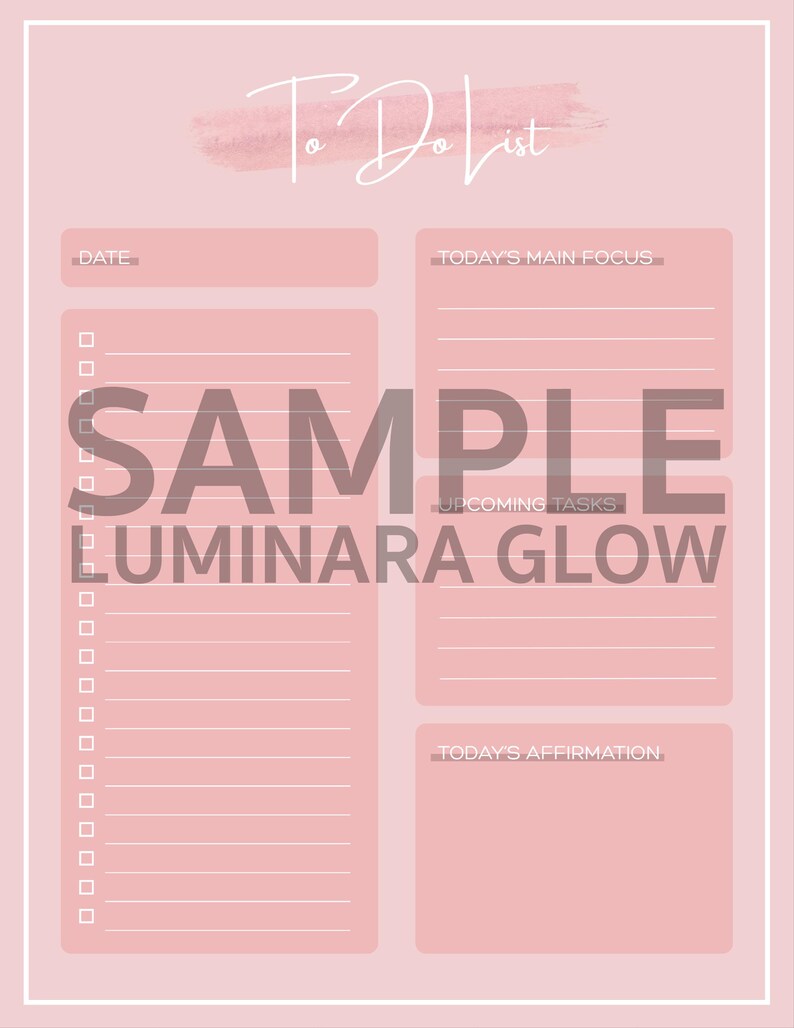 Pink Minimalist to Do List Printable | Digital Day Planner ...