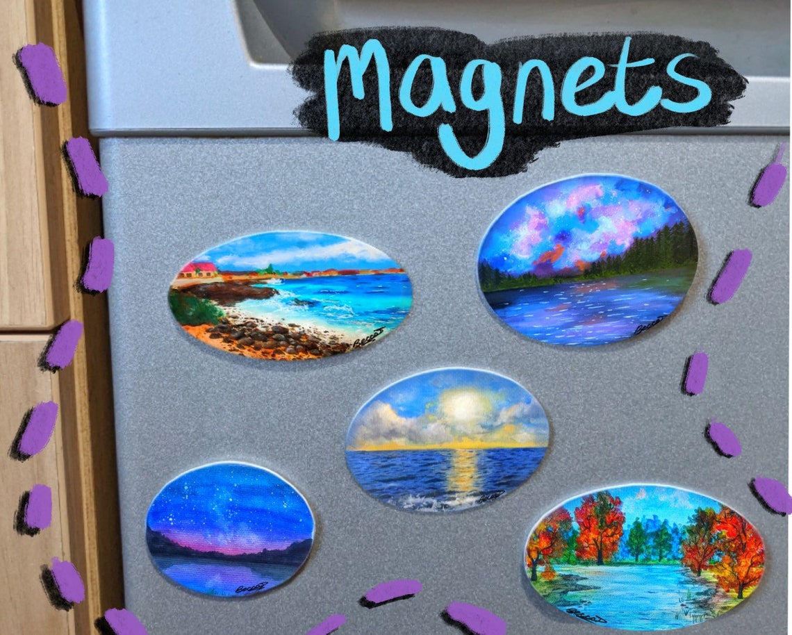 Art Magnets Fridge Magnets Art Acrylic Magnets Handmade | Etsy