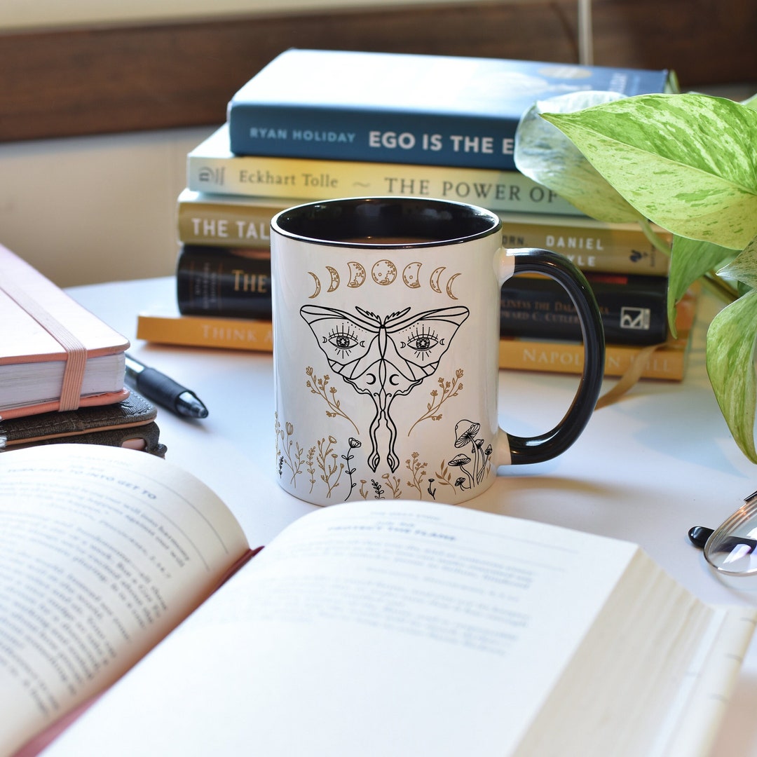 Luna Moth Mug, Witch Mug, Luna Moth, Moon Mug, Lunar Moth, Celestial ...