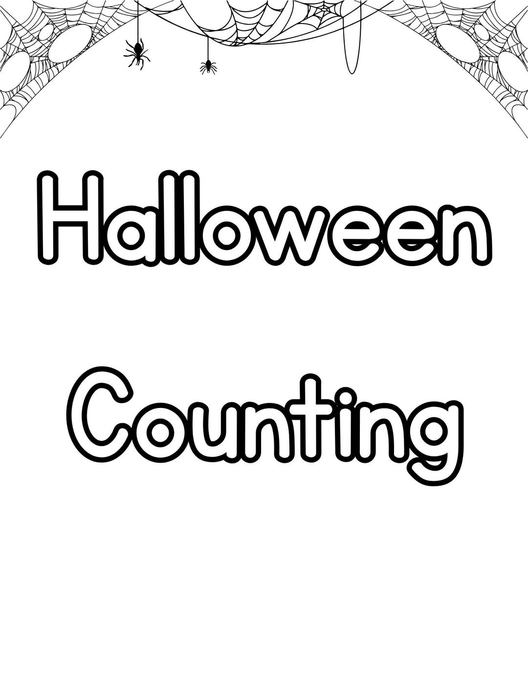 Halloween Counting Coloring Page - Etsy