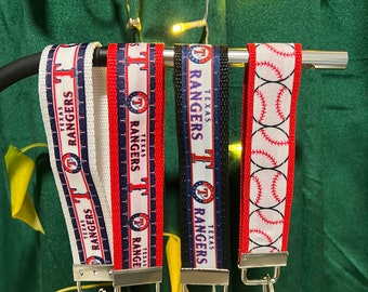 Texas Rangers Leather Baseball Keychain - Etsy