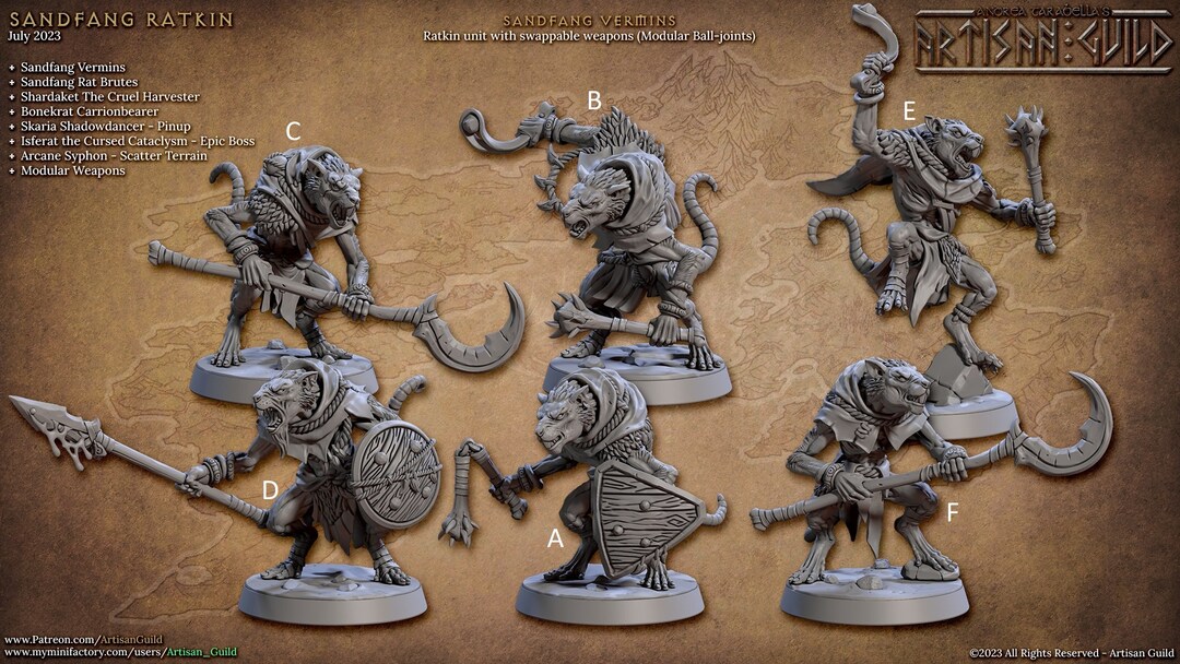 Modular Ratkin Miniature, Sandfang Ratkins Set by Artisan Guild, for ...