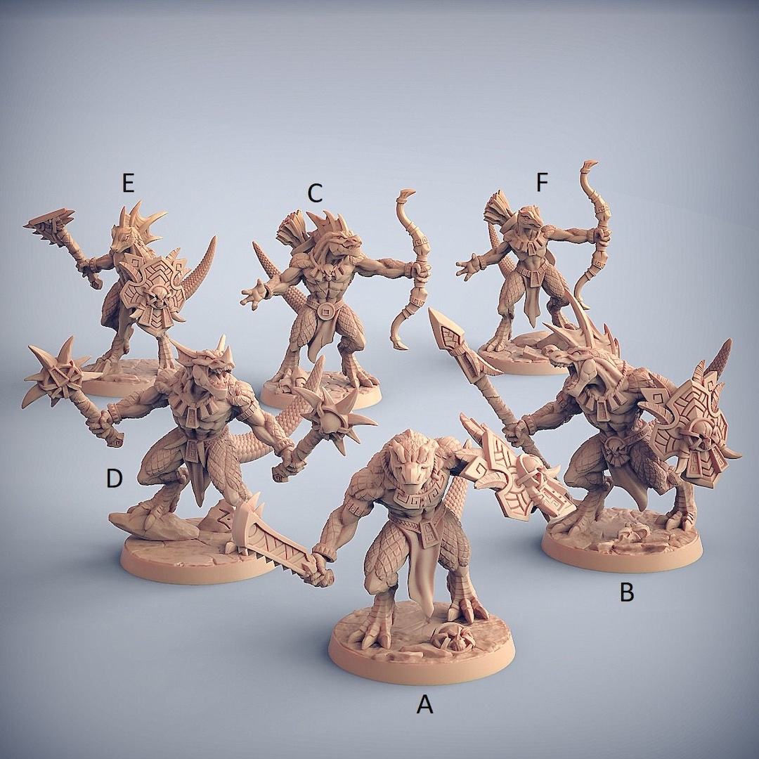 Modular Lizardmen Resin Miniature, Goldmaw Lizards Set by Artisan Guild ...