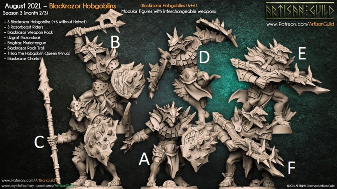 Modular Hobgoblin Resin Miniature, Blackrazor Hobgoblins Set by Artisan ...