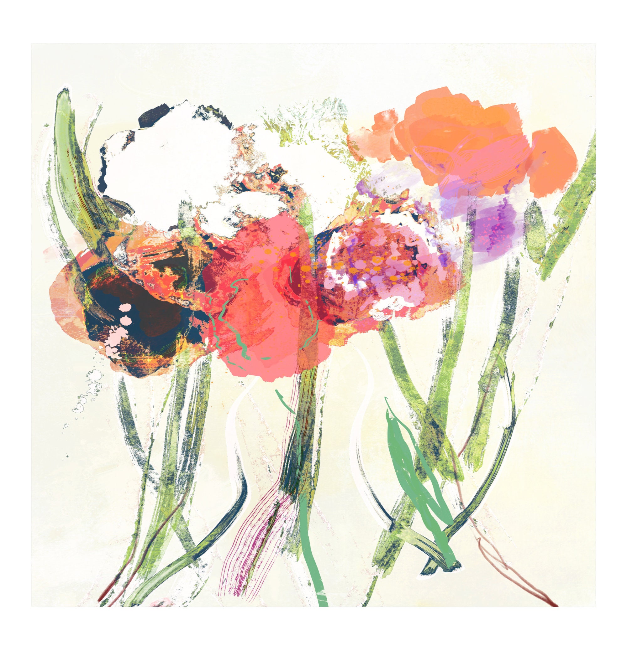 Abstract Printable Art, Digital Download, Floral Abstract Digital Print ...