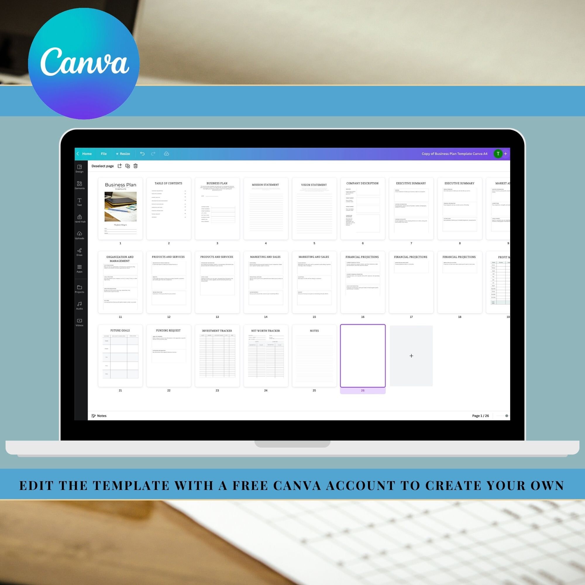 Business Plan | Editable Templates | Editable Planners | Digital ...