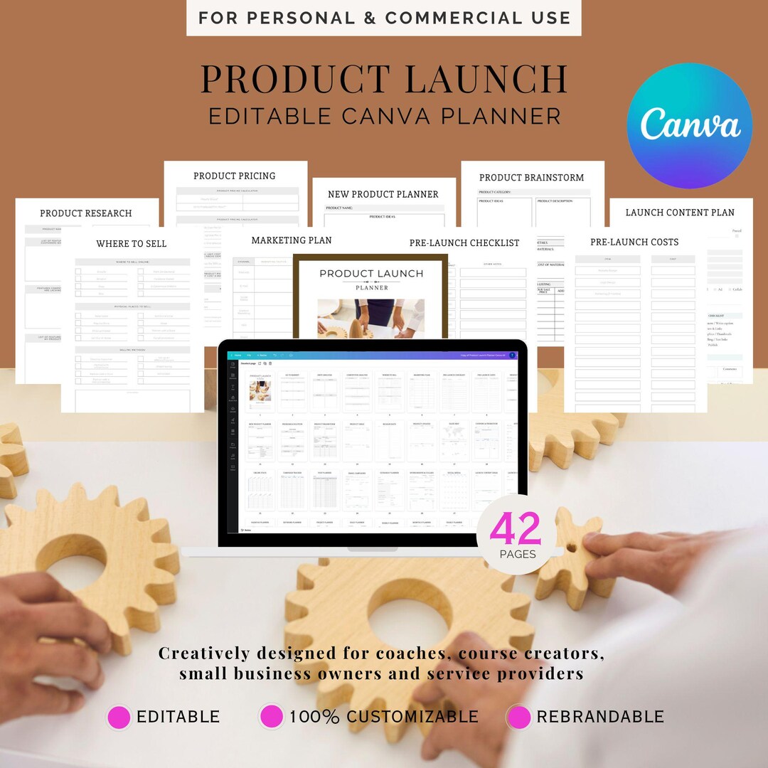 Product Launch Planner: Editable Canva Templates (PLR) - Etsy