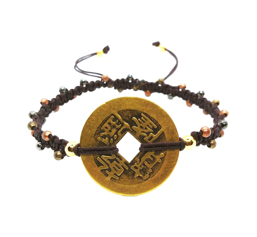 I Ching Coin Bracelet: Tibetan Woven Good Luck Charm - Etsy