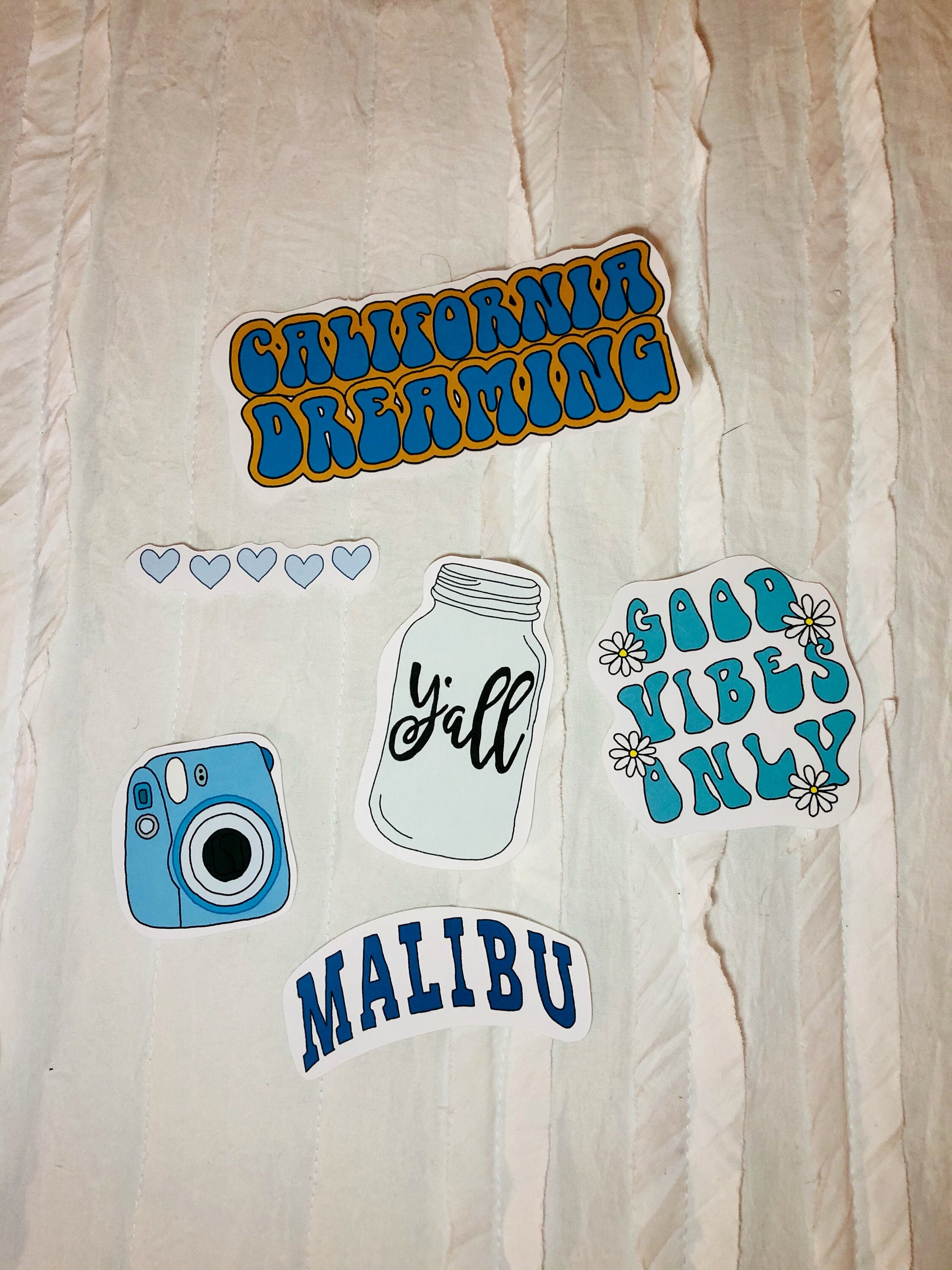 Blue Themed Sticker Pack | Etsy