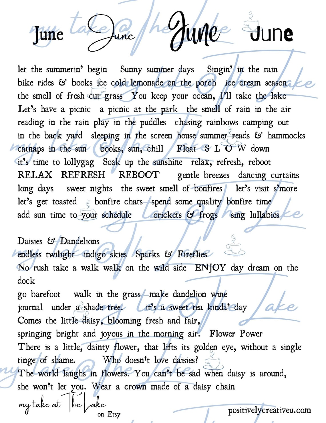 JUNE Words Phrases and Quotes Digital Kit for Junk Journals - Etsy