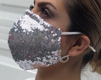 Sequin Face Mask - Etsy