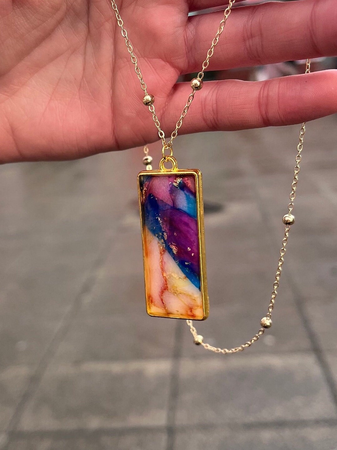 Celestial Rectangle Pendant - Etsy