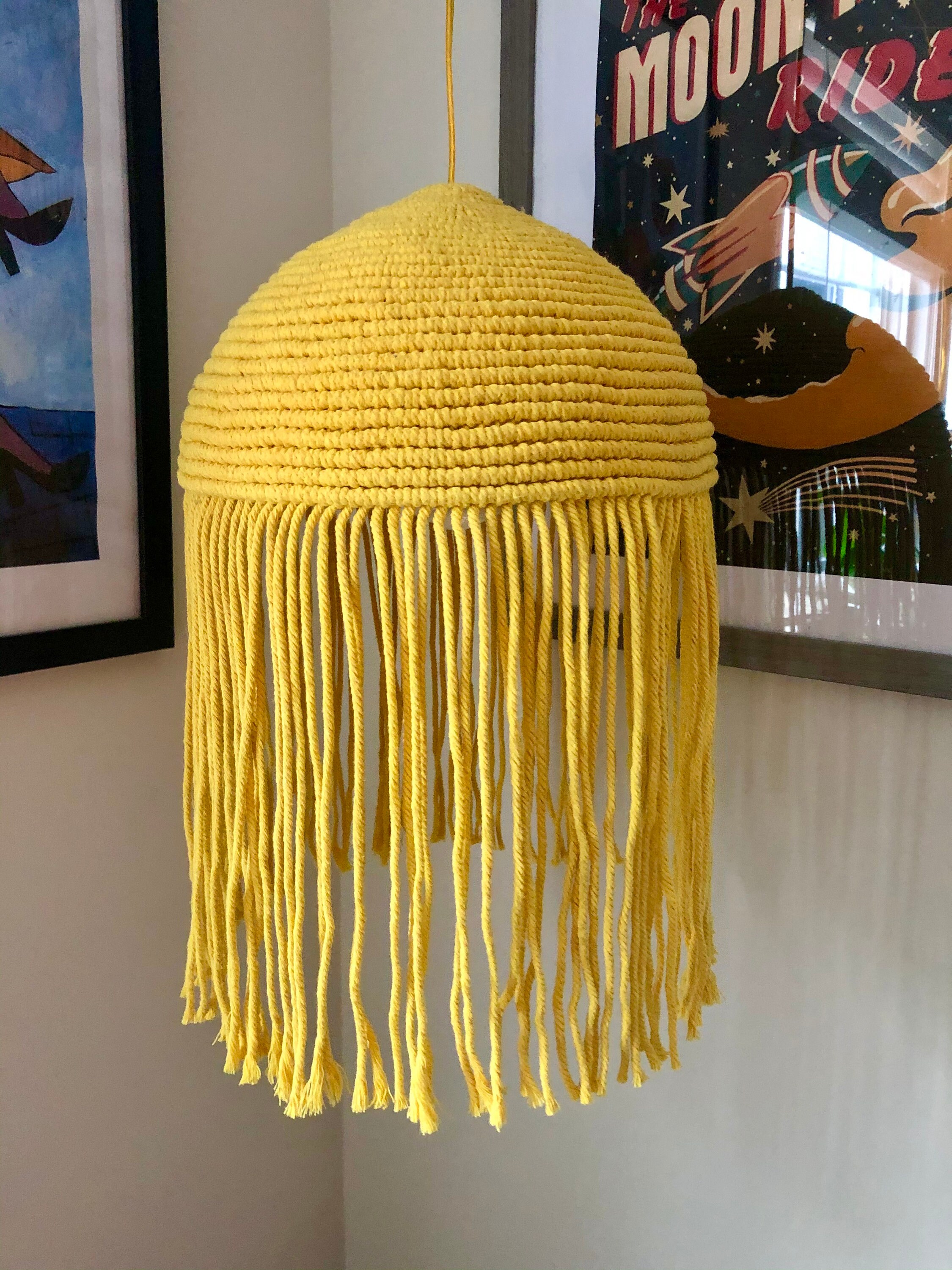 MACRAME PENDANT LIGHT Pendant Light Shade Pendant Lampshade Handmade ...