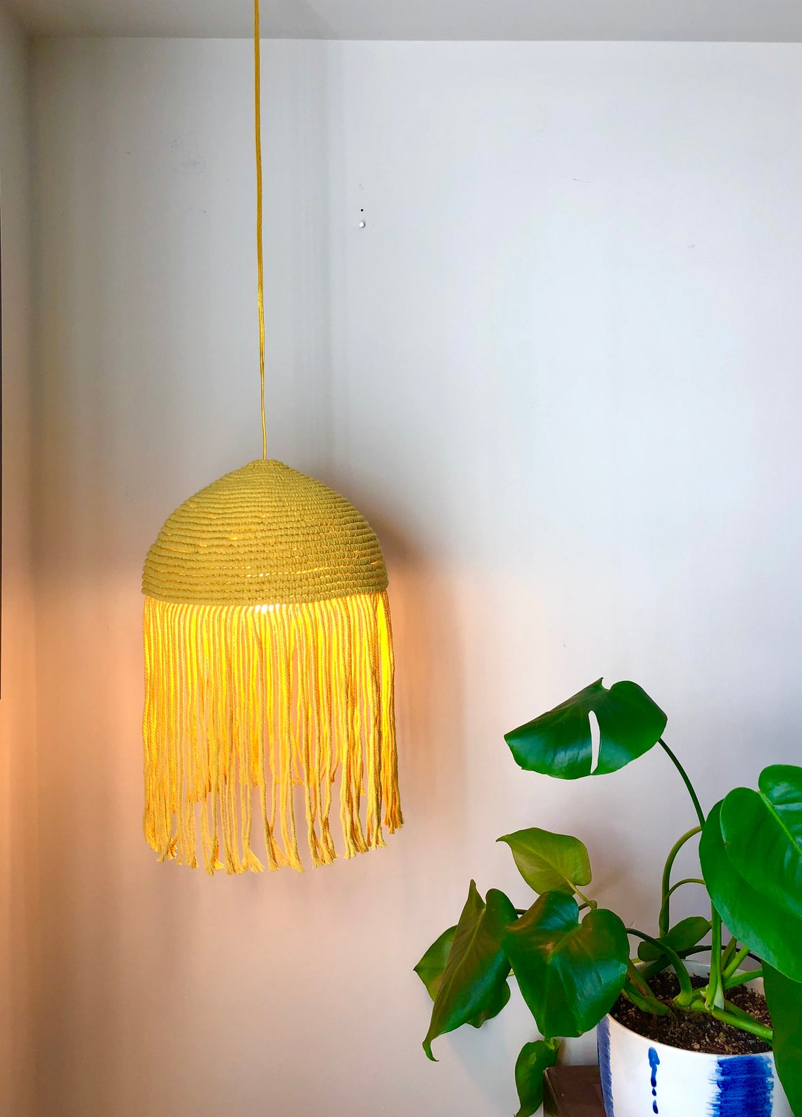 MACRAME PENDANT LIGHT Pendant Light Shade Pendant Lampshade Handmade ...