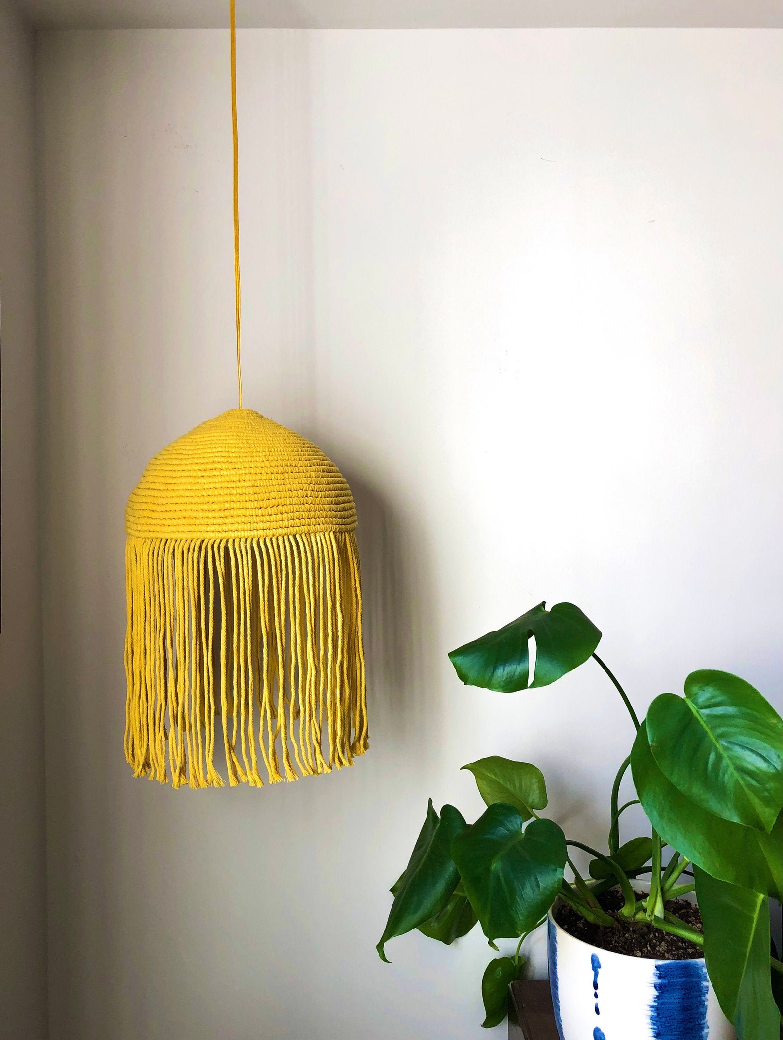 MACRAME PENDANT LIGHT Pendant Light Shade Pendant Lampshade Handmade ...