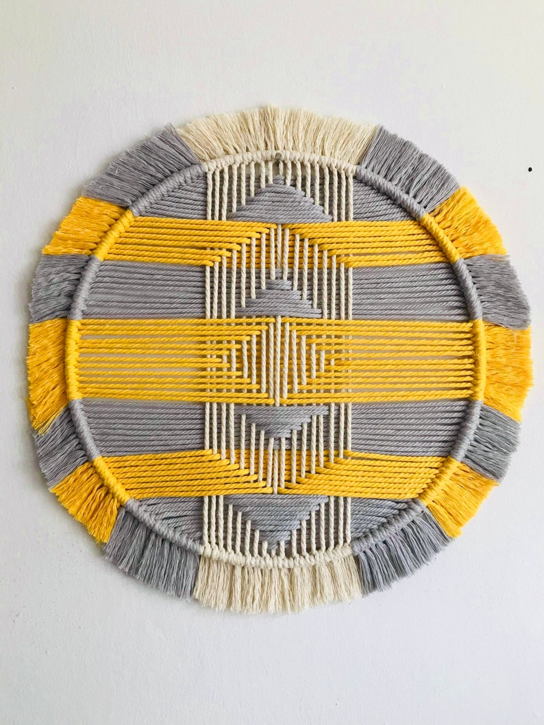 Modern Macrame Hoop Wall Hanging Wall Decor Round Wall Piece Circle ...