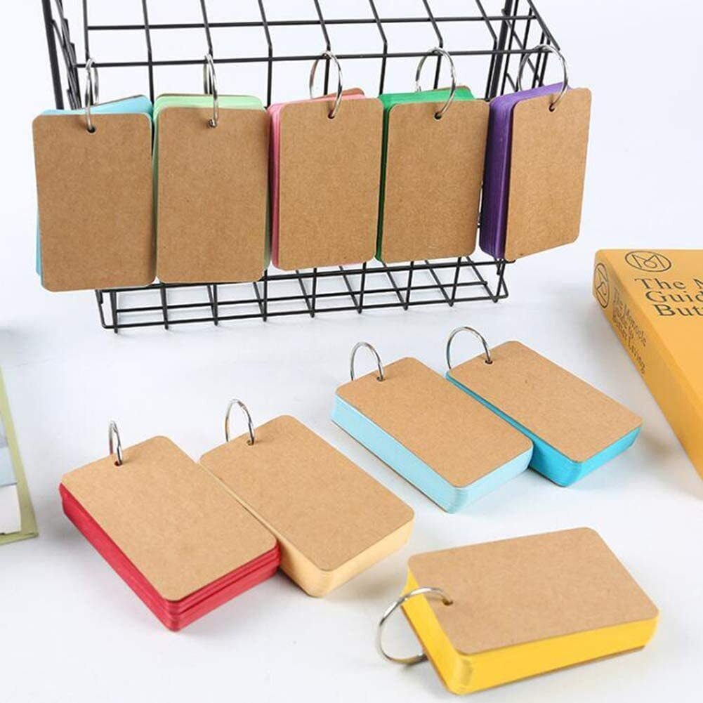 Revision Index Flash Record Cards Plain Coloured Blank With Metal ...