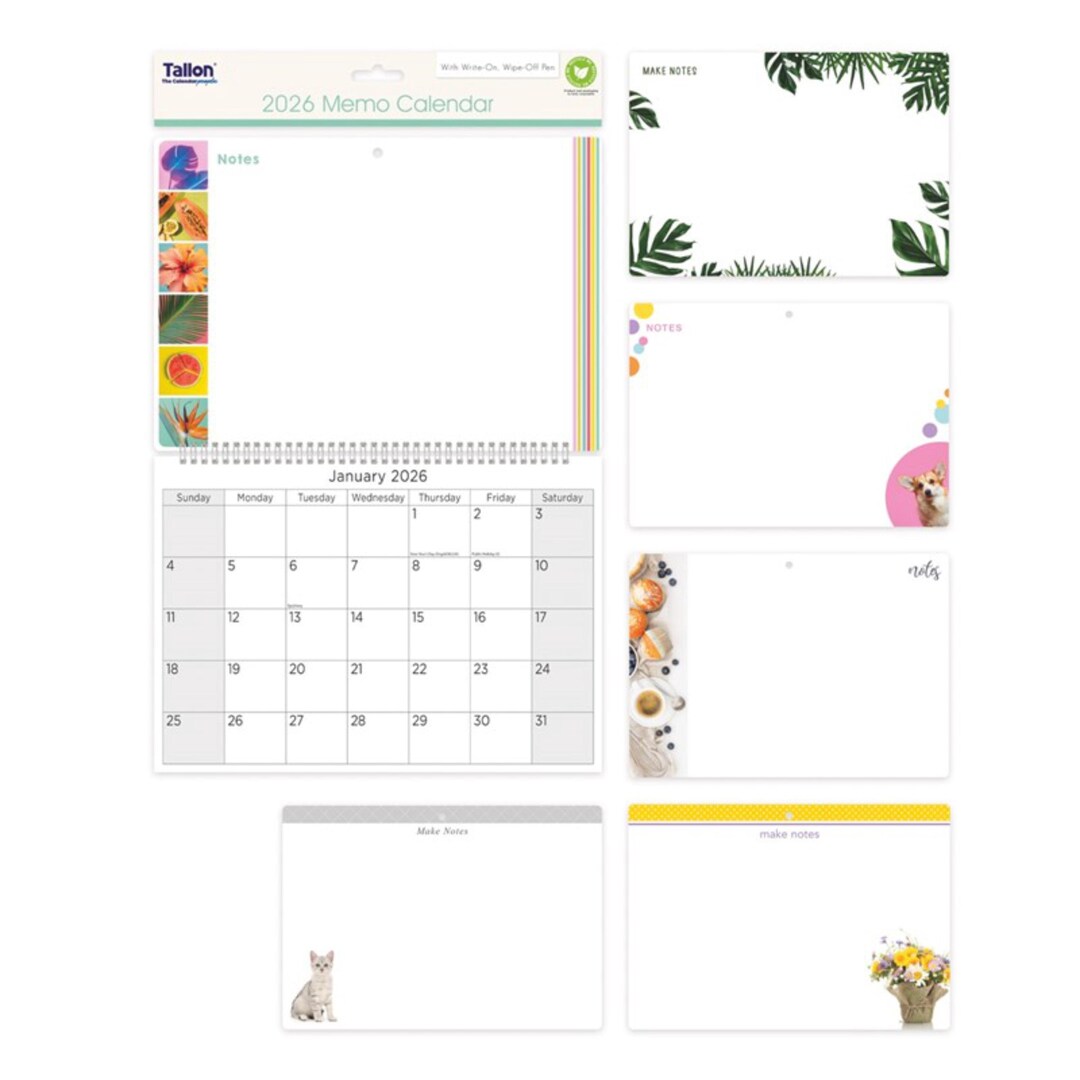 2026 Hanging Wiro Photo Memo Board Wall Family Calendar Write on Wipe ...