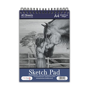 A4 Artists Sketch Pad Premium Quality Spiral Bound Drawing Book 40 ...