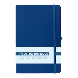 A5 Dotted Pages Notebook Hardback Journal Pad 120 GSM Paper With Rear ...