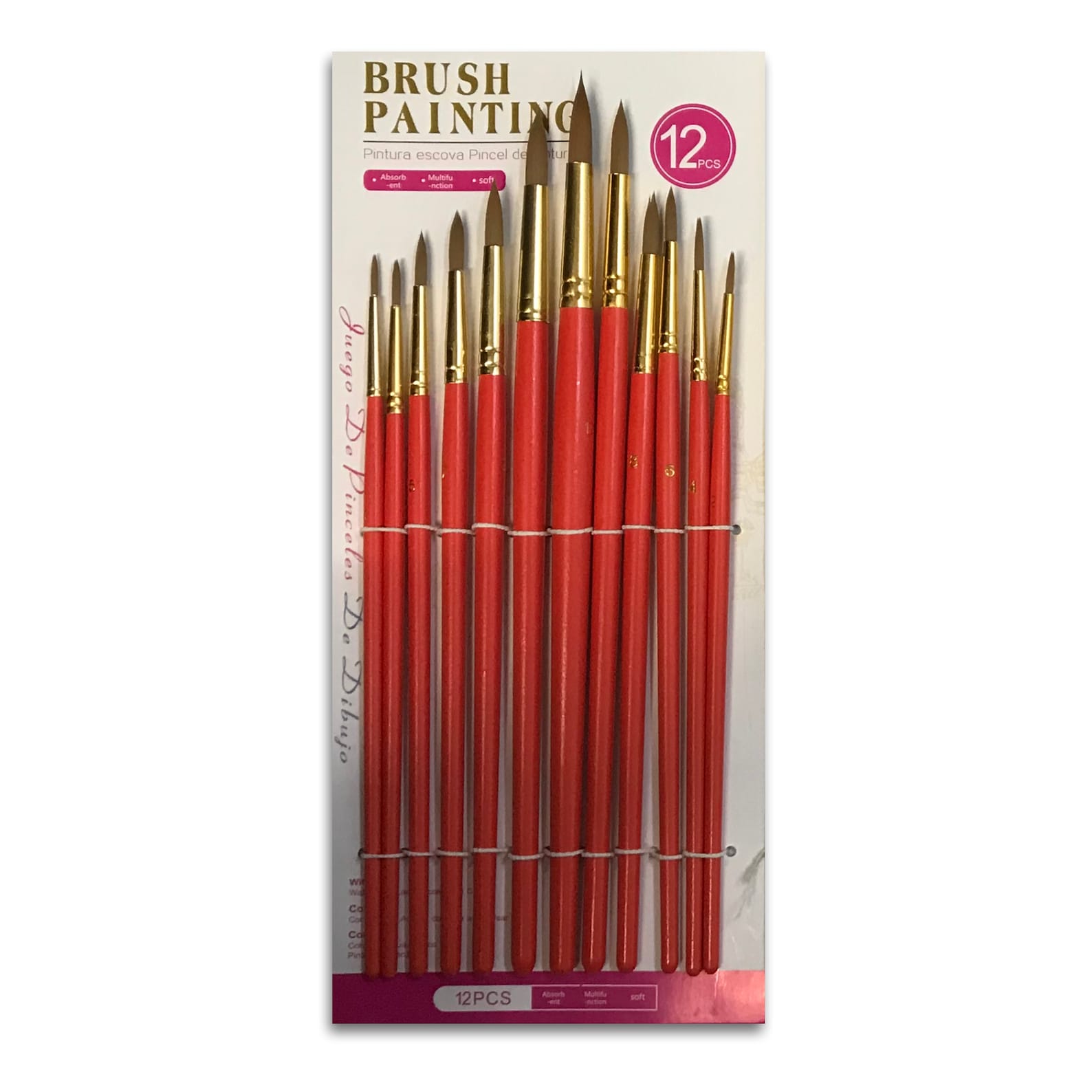 Artist Paint Brush Kit Round Pointed Head Art Brush Set of 12 - Etsy